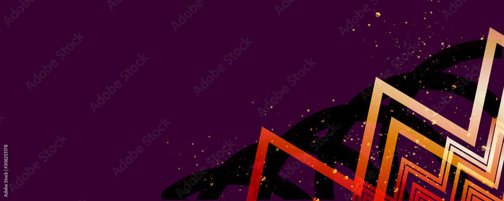 Merry Christmas gold frame vector elegant on dar banner design of ...