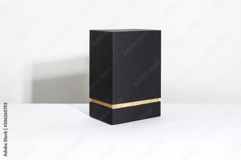 luxury black box packaging for perfume or gift Stock Photo | Adobe Stock
