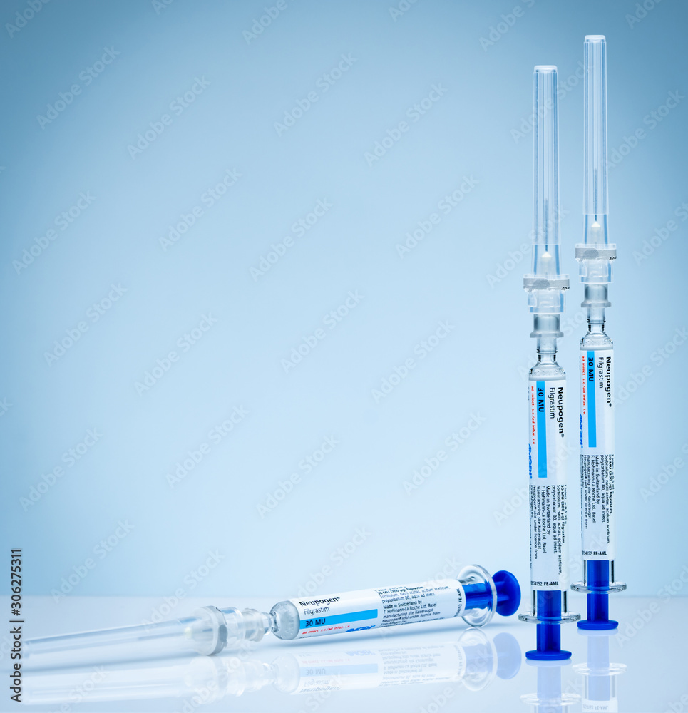 CHONBURI, THAILAND-JANUARY 3, 2019 : Neupogen injection. Filgrastim ...