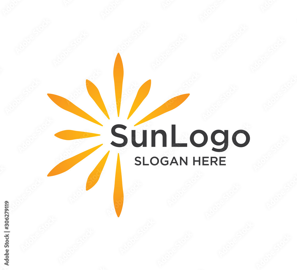 sun vector logo concept icon design template Stock Vector | Adobe Stock