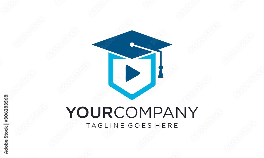 University tutorial logo design concept on white background Stock ...