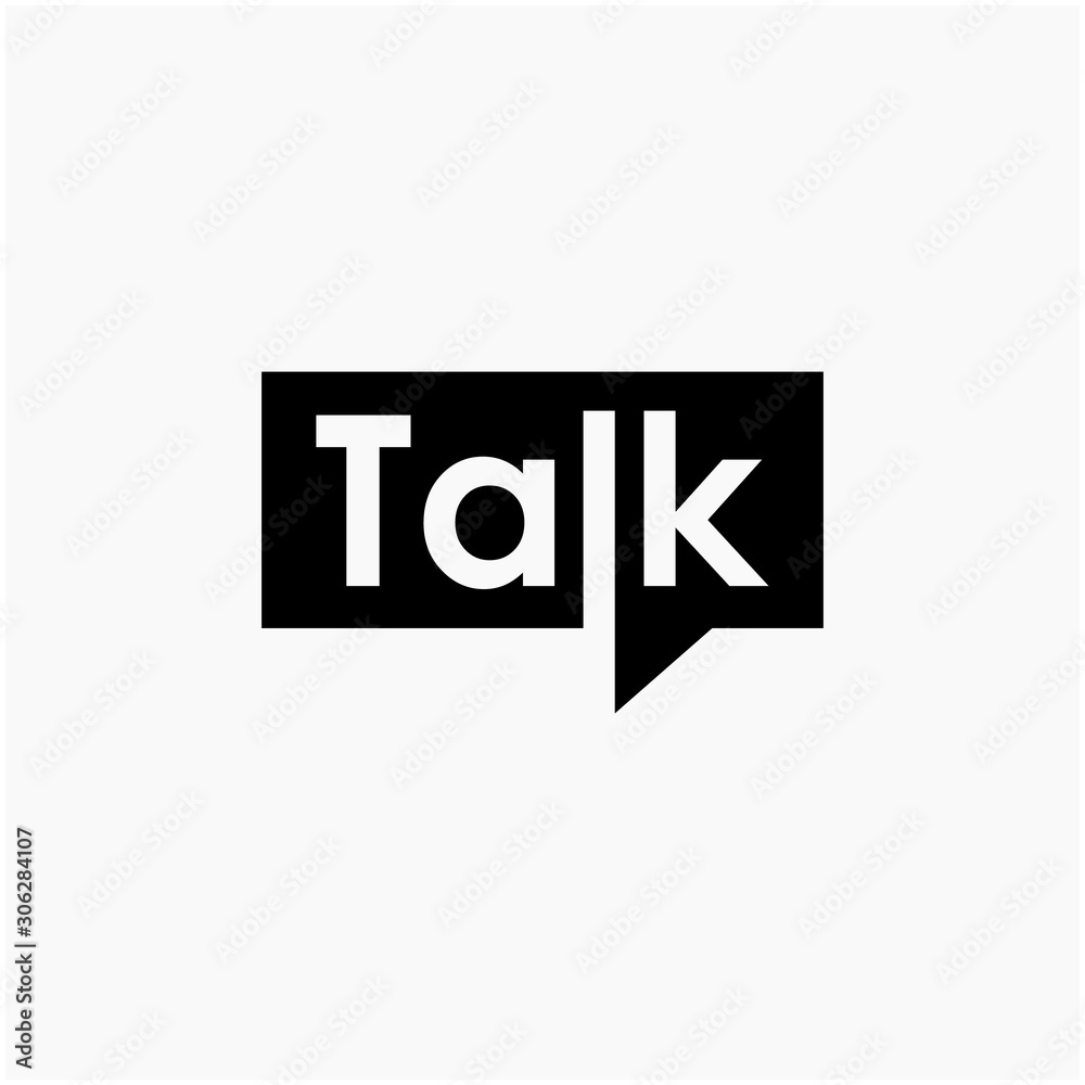 lettering talk with bubble element. talk, speak and chat concept. Chat ...
