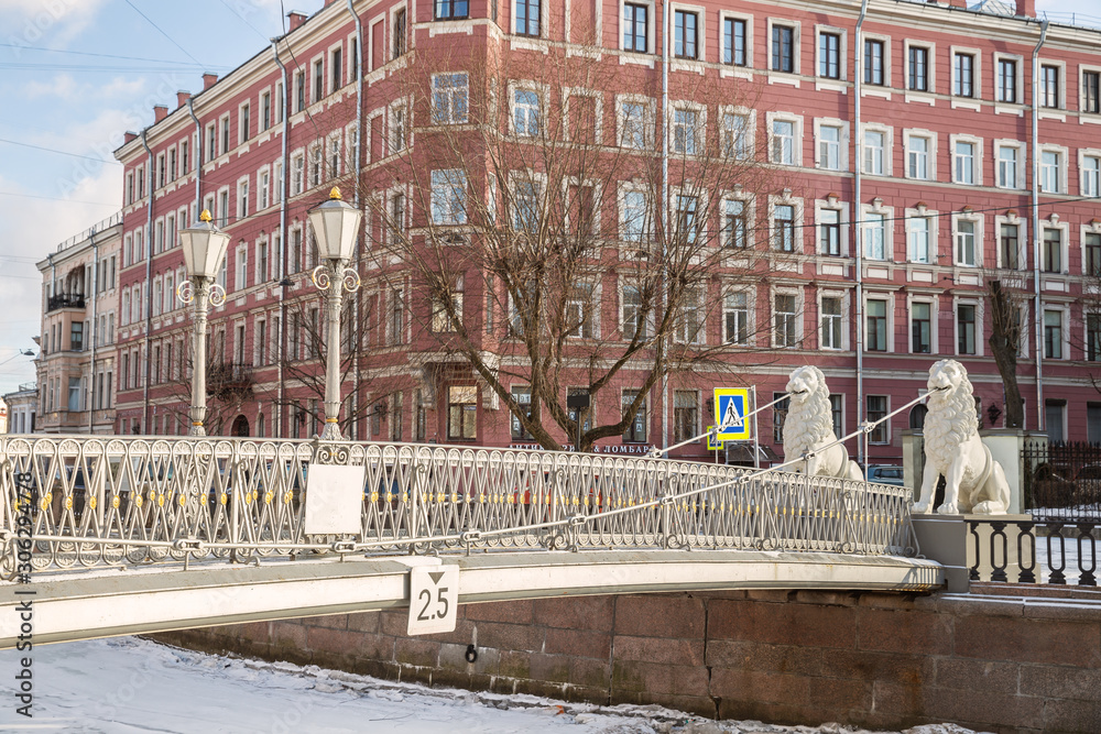 Lion Bridge over the Griboedov Canal Stock Photo | Adobe Stock