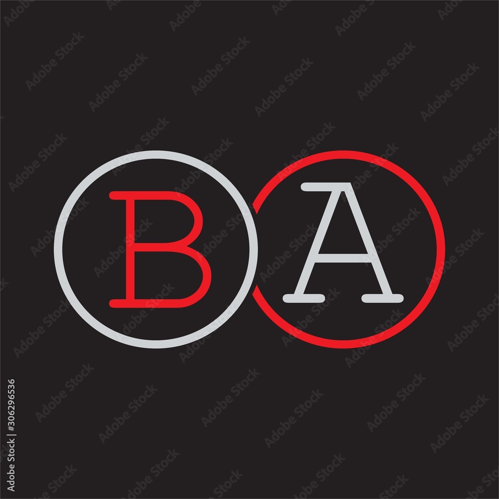 BA Initial letter linked circle capital monogram logo modern template ...