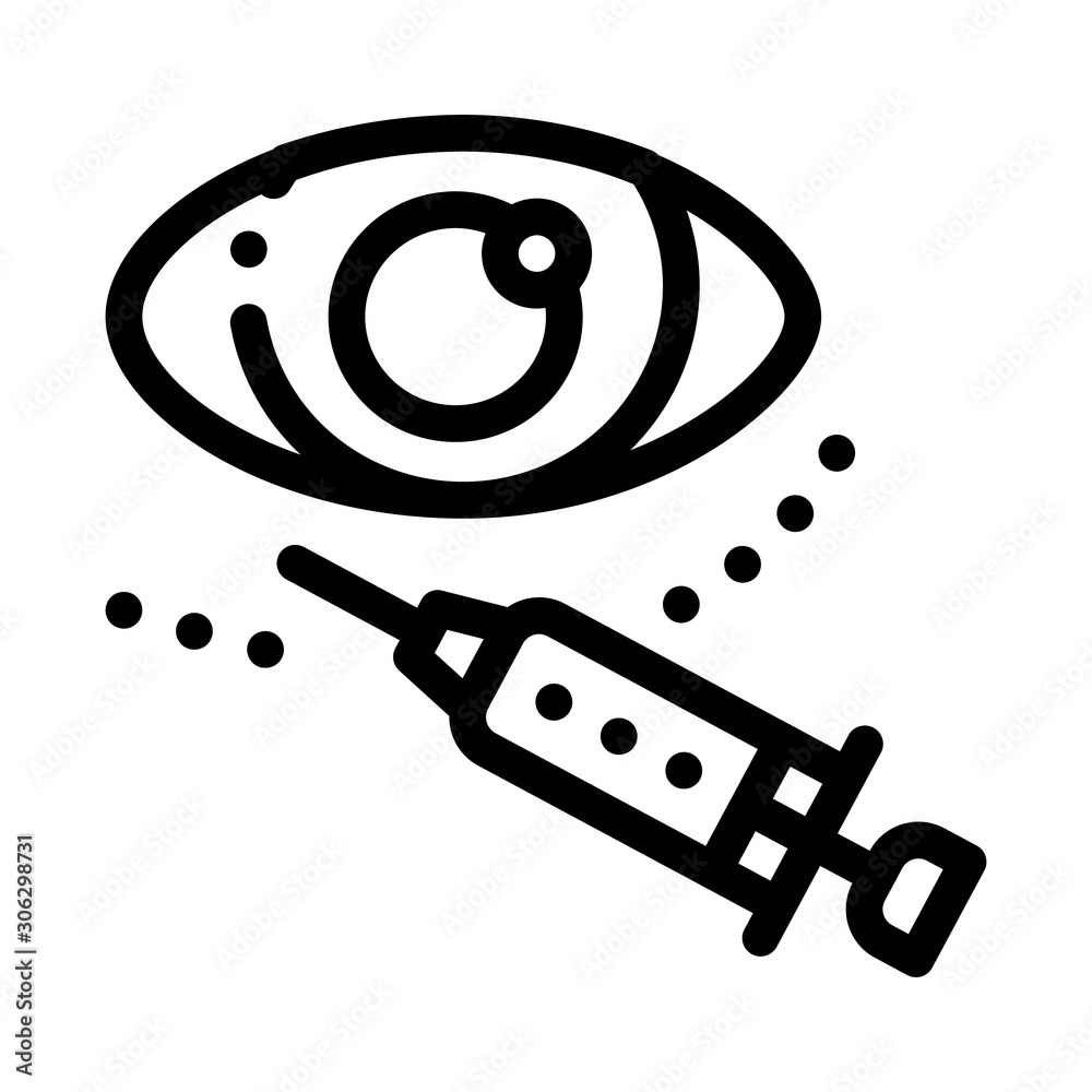Eye Cosmetology Injection Icon Vector. Outline Eye Cosmetology ...