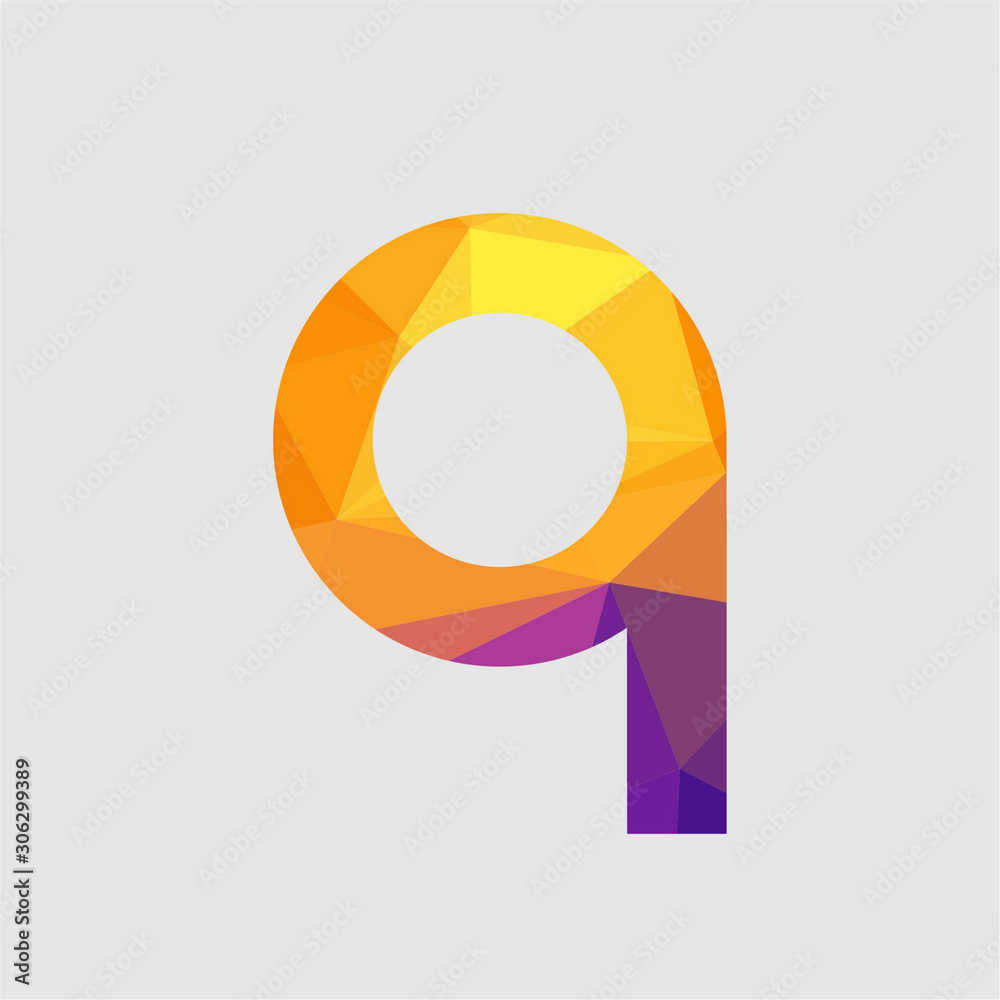 initial Q business logo icon template. low poly style Stock Vector ...