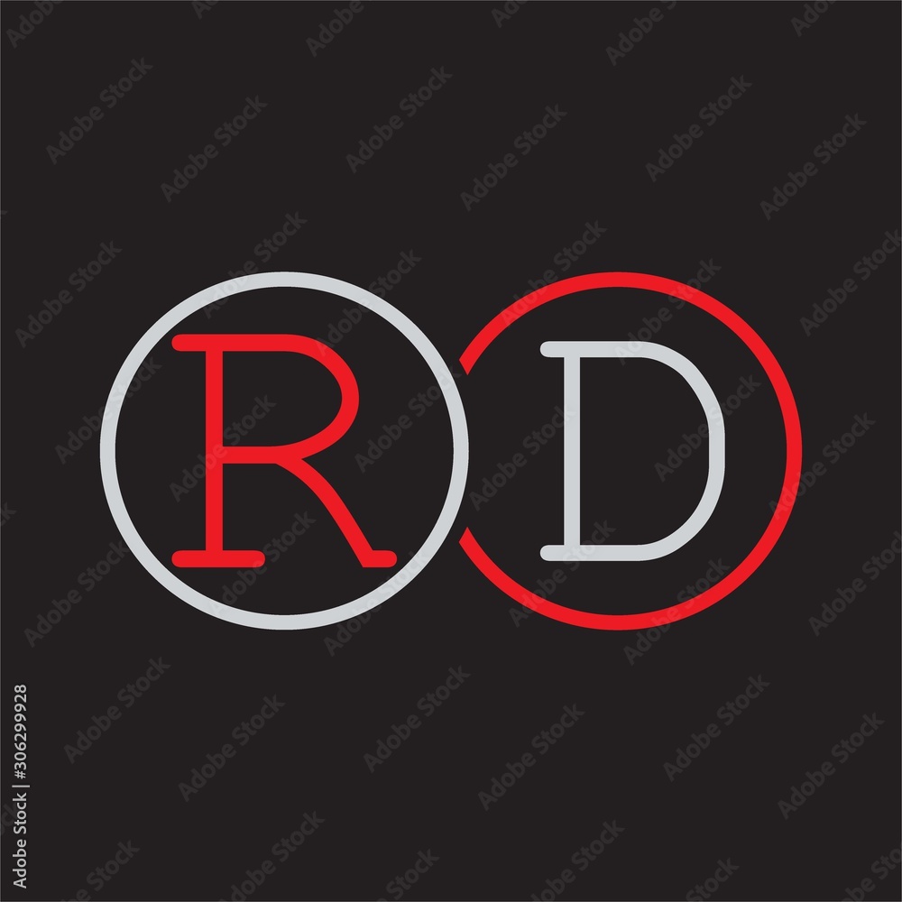 RD Initial letter linked circle capital monogram logo modern template ...