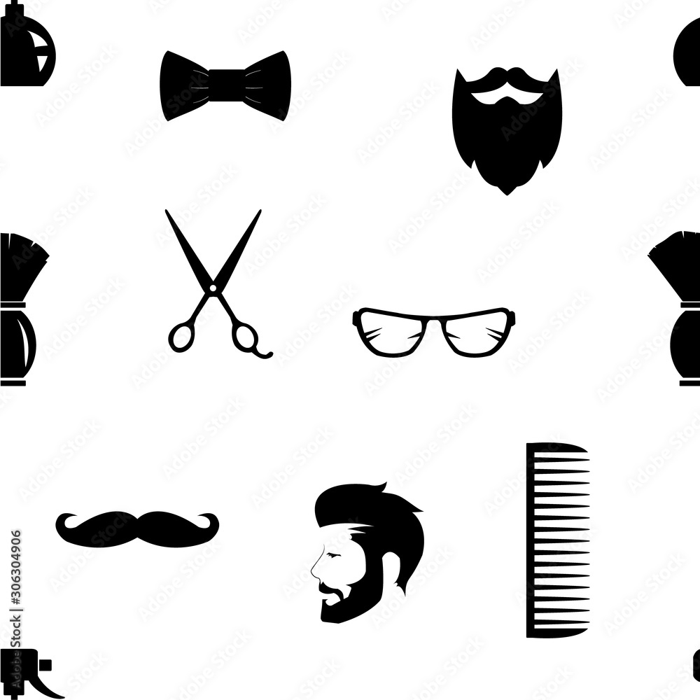 Barber shop pattern in vector content of man hair style Stock Vector ...