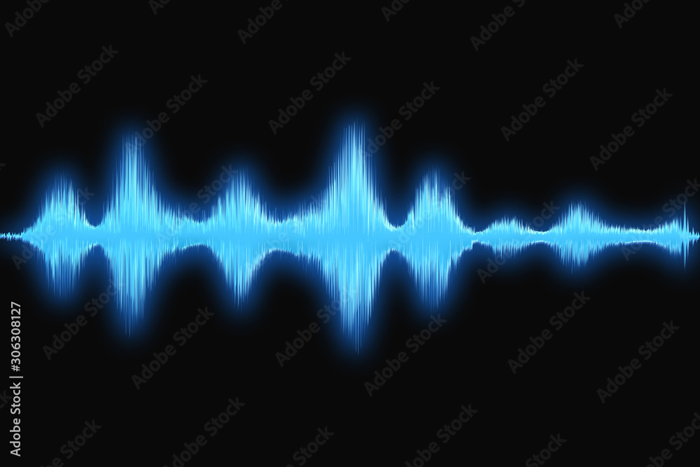 Blue sound wave effect, many period of frequency in one loop, blue aura ...