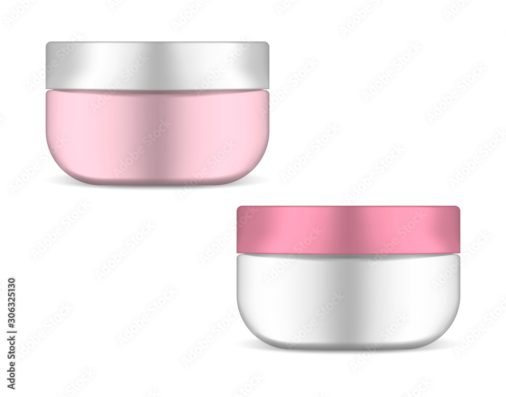 Face cream round jar with screw cap, realistic illustration. Cosmetic ...