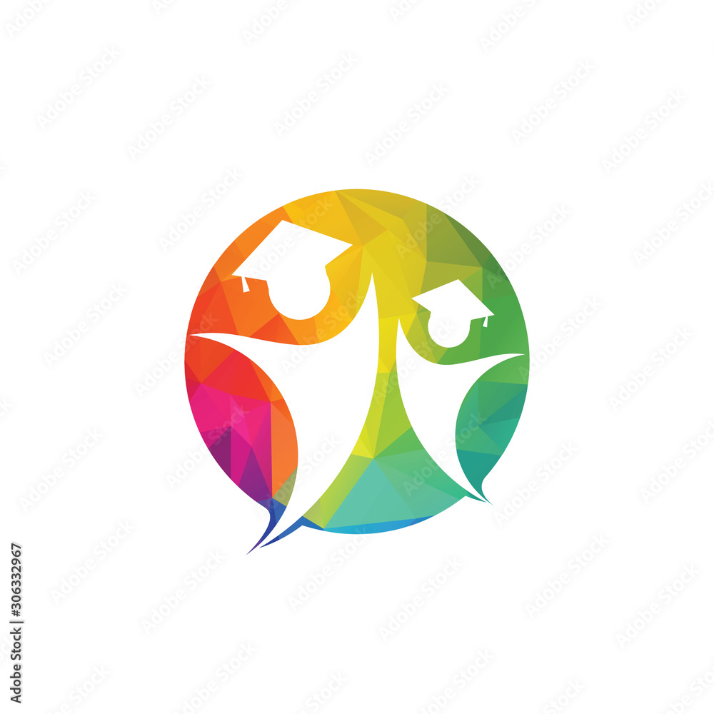 Students vector logo design. Graduation logo vector on white background ...