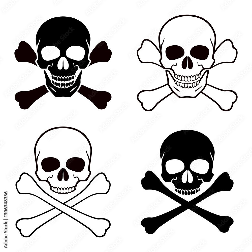 Vecteur Stock Human Skull Crossbones Symbol Of Danger Abstract Vecteur Stock Human Skull Crossbones Symbol Of Danger Abstract