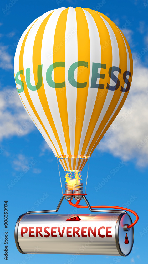 Perseverence and success - shown as word Perseverence on a fuel tank ...