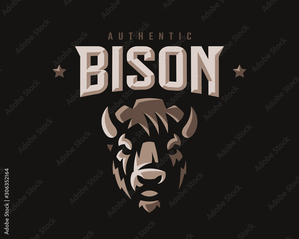 Bison modern mascot logo. Bull emblem design editable for your business ...