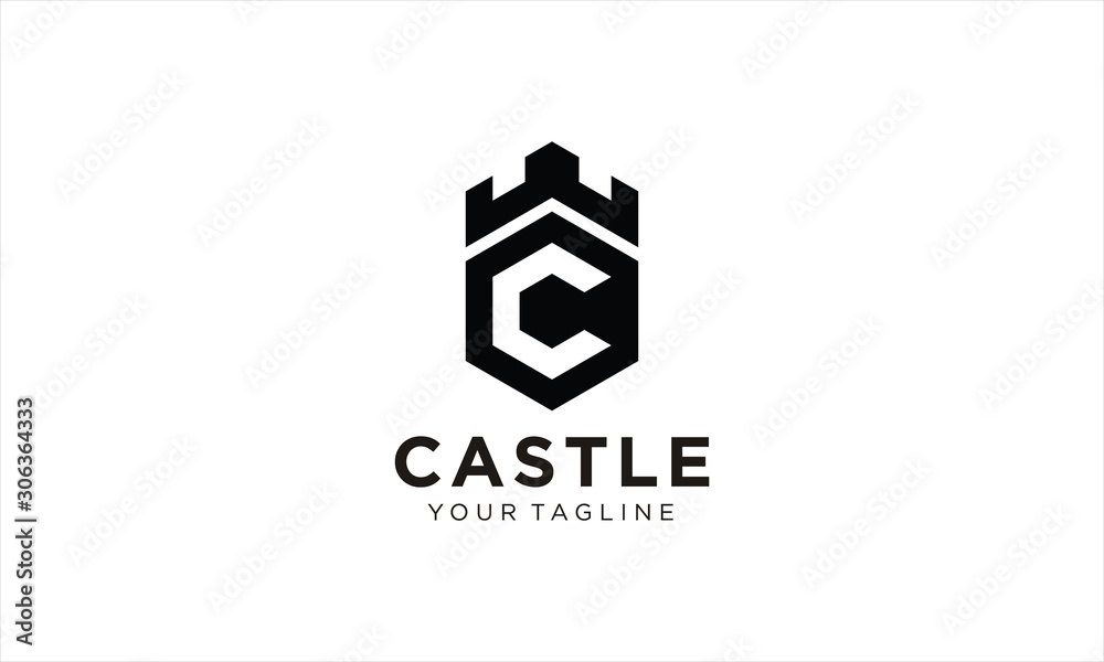 Illustration of castle logo design template vector Stock Vector | Adobe ...