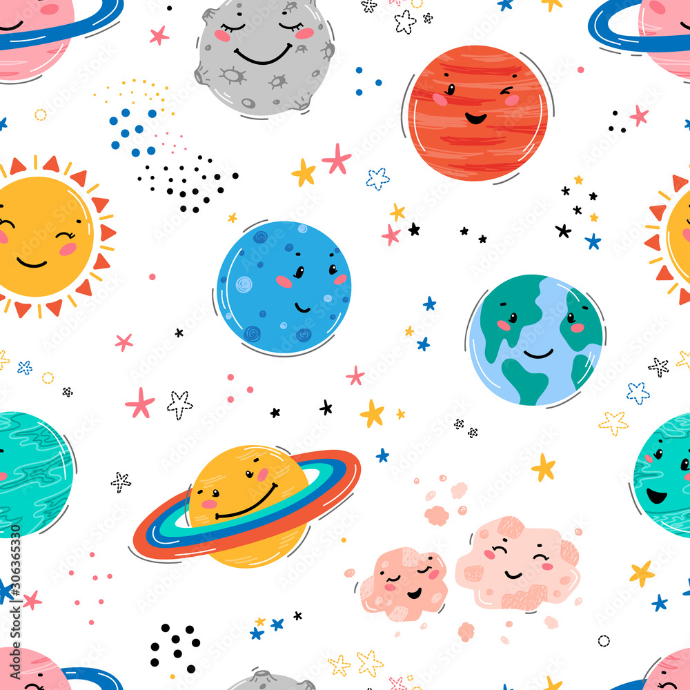 Planets With Faces Wallpaper