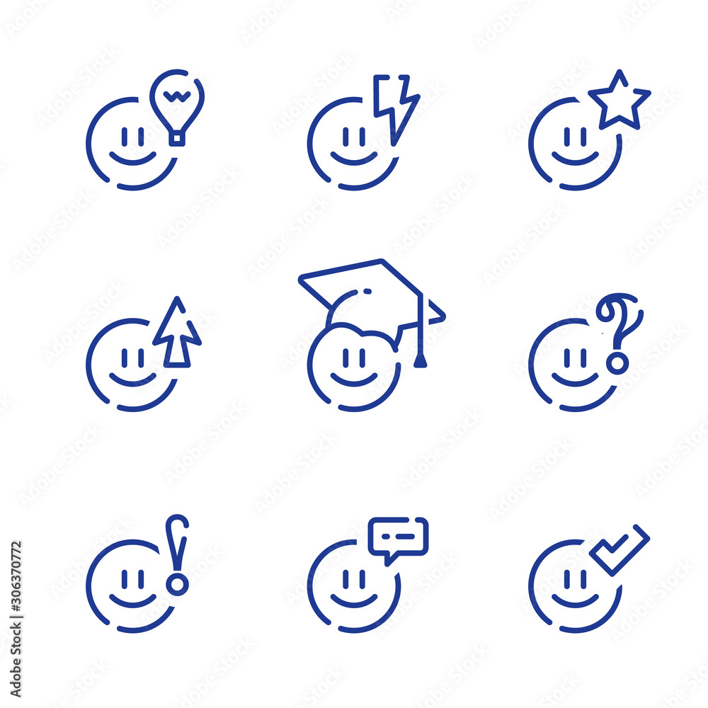 Emoticon and education, preschool learning and preparation, fun study ...