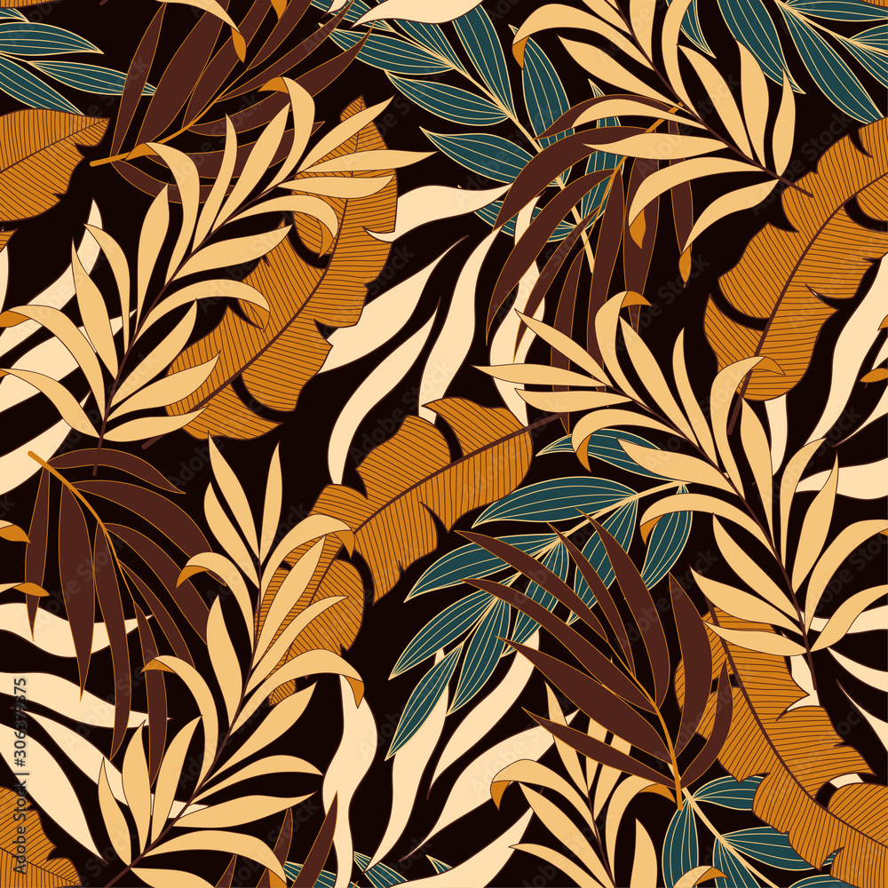 Vintage Pattern Brown Background