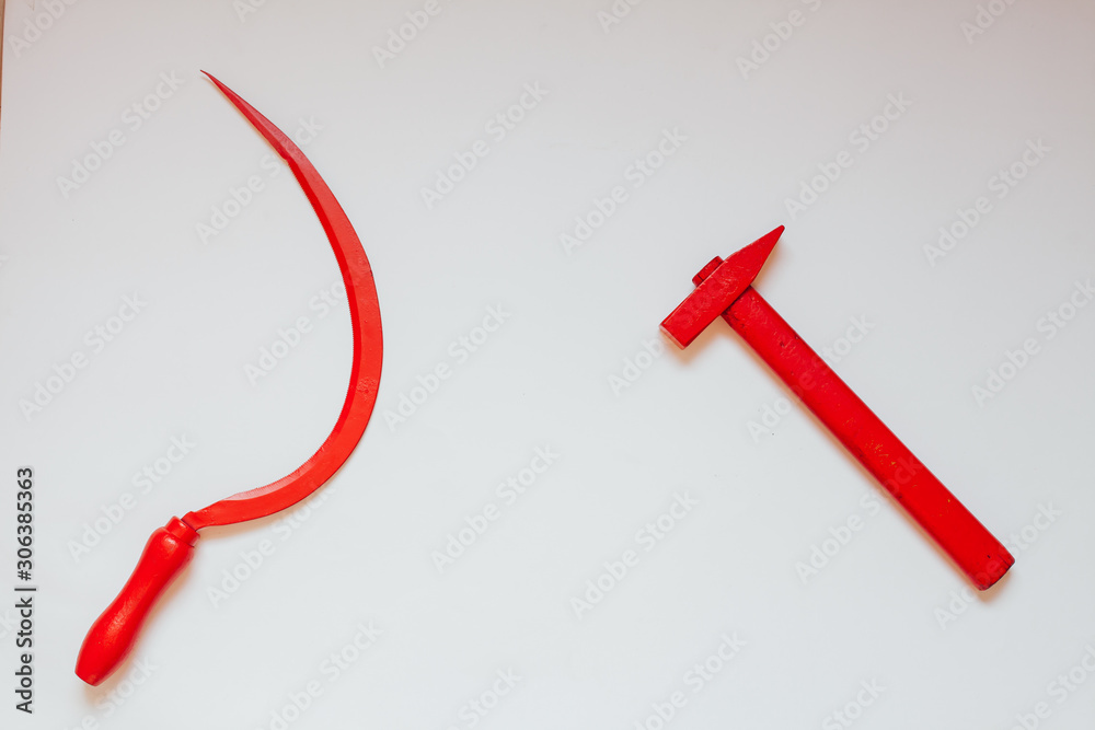 red sickle and hammer communism Soviet Union history Stock Photo ...