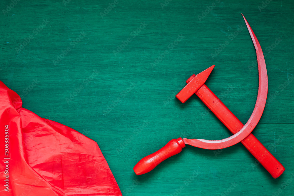 red sickle and hammer communism Soviet Union history Stock Photo ...