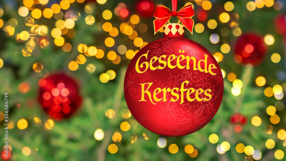 "Geseënde Kersfees" means "Merry Christmas" written in Afrikaans ...