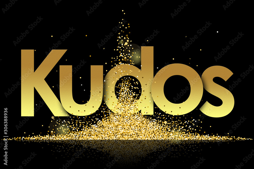 Kudos in golden stars background Stock Photo | Adobe Stock