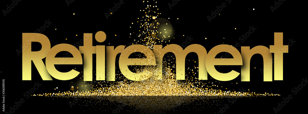 Retirement in golden stars background Stock Photo | Adobe Stock