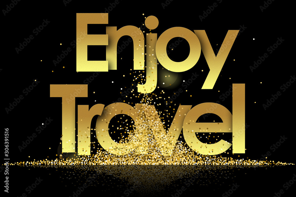 Enjoy Travel in golden stars background Stock Photo | Adobe Stock
