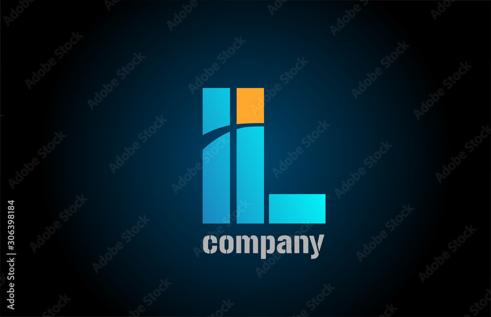 letter l alphabet icon logo shape for business company design Stock ...