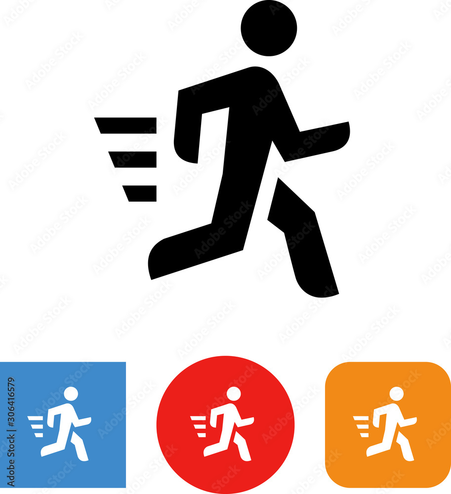 Runner Jogger Track And Field Vector Icon Stock Vector | Adobe Stock