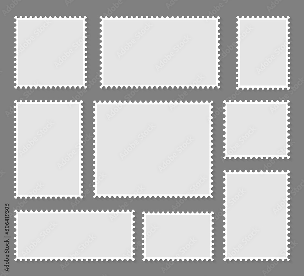 Blank set postage stamps collection. Vector illustration Stock Vector ...