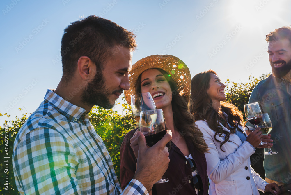 Young People Drinking Wine