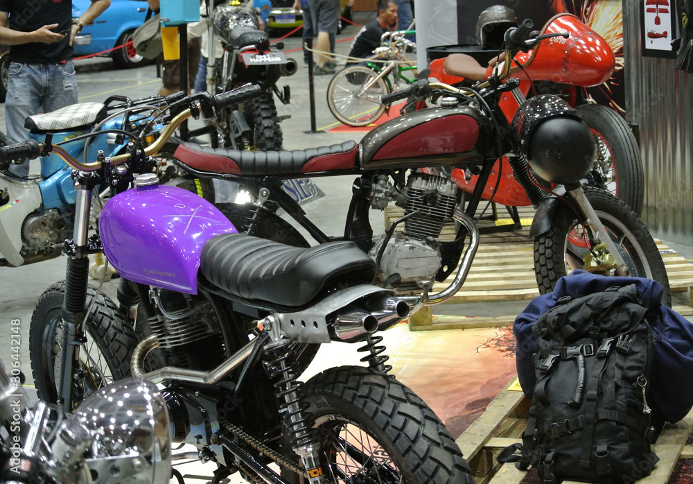 SERDANG, MALAYSIA -MAY 29, 2016: Cafe racer custom bike modified from ...