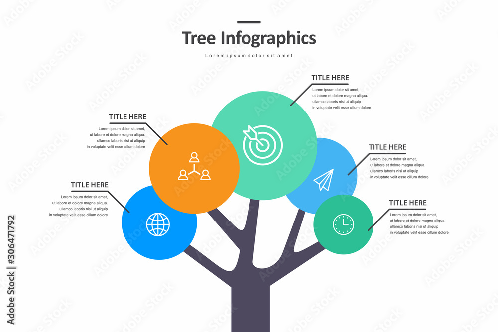 Tree Infographic Graph For Steps To Reach The Goal Template Vector tree-infographic-graph-for-steps-to-reach-the-goal-template-vector