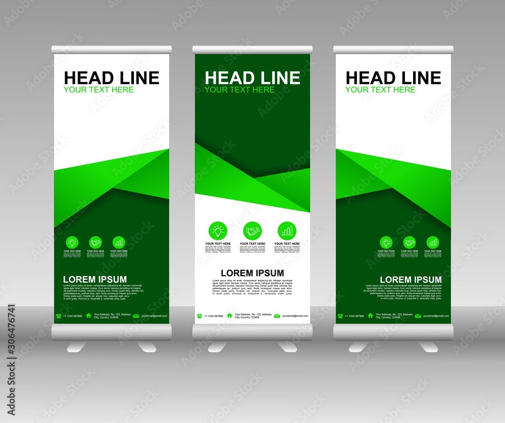 Stockvector Roll up banner stand. Vertical Vector template design ...