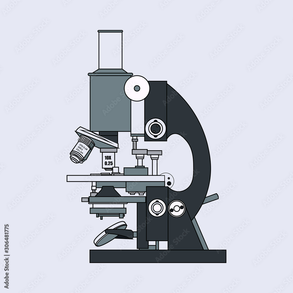 microscope isolated on white background Microscope Illustration modern ...