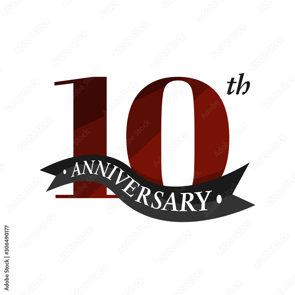 10th anniversary vector logo illustration. 10 years anniversary ...