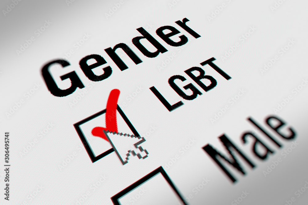LGBT Checkbox Marking Survey. Checking LGBT Option on White Background ...
