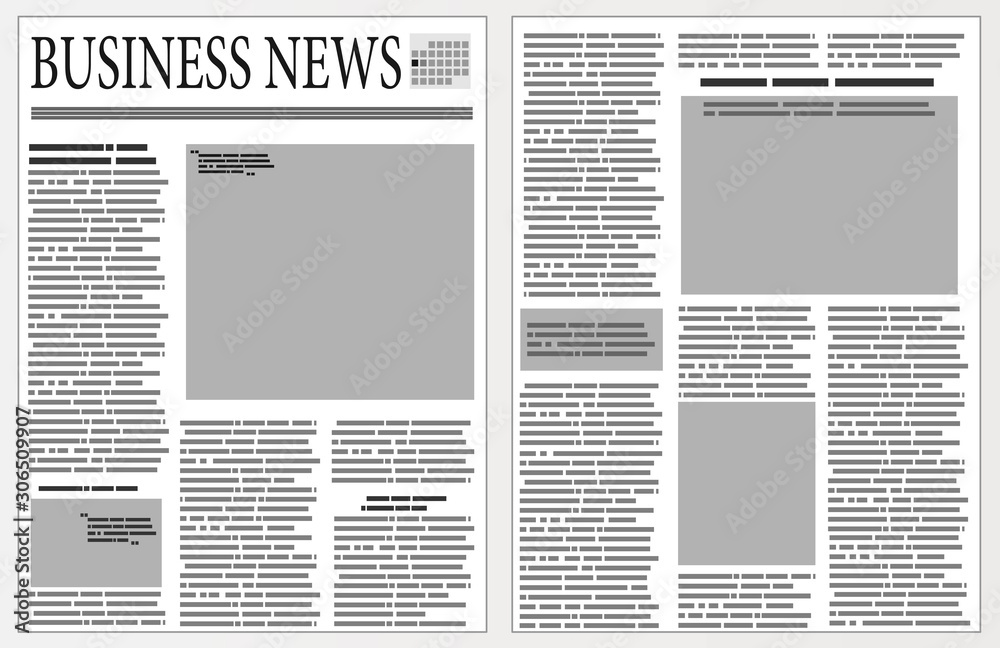 Graphical design newspaper template with infographic Stock Vector ...