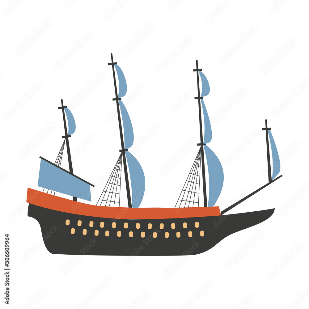 Swedish vector traditional symbol, Vasa Sailer isolated on white ...
