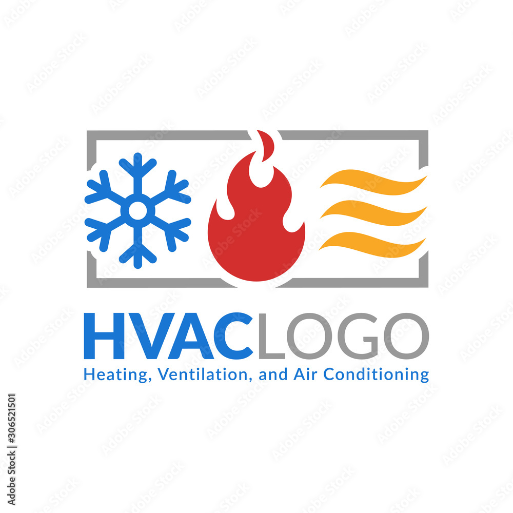 HVAC logo design, heating ventilation and air conditioning logo or icon ...