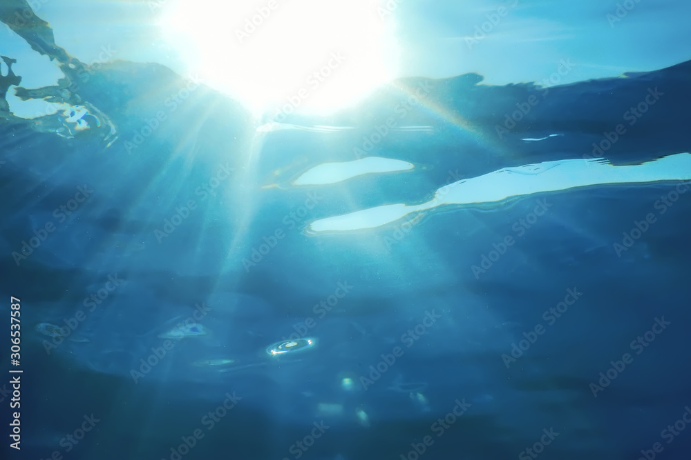 Underwater Sunlight Through Water Surface, Underwater Background Stock ...