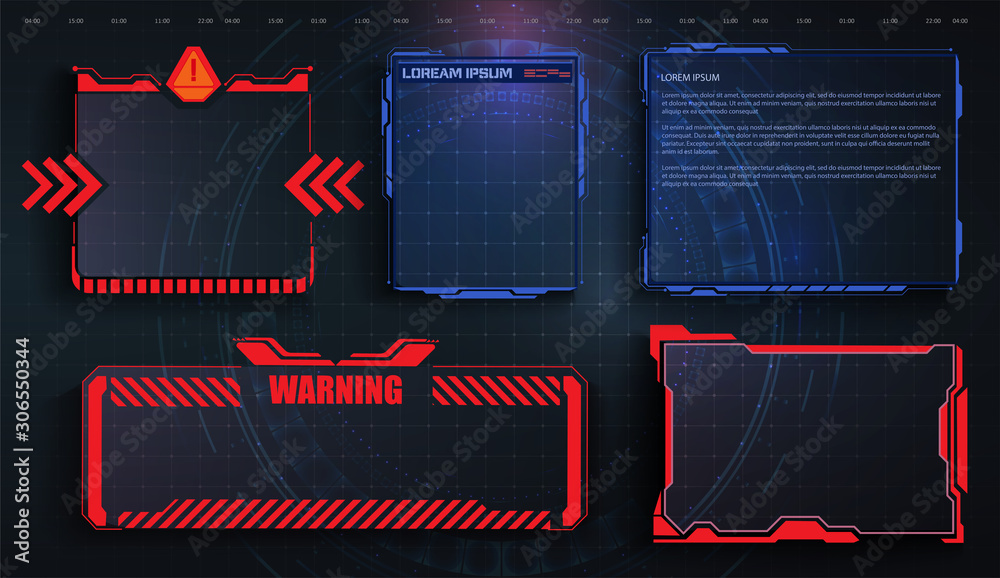 Vettoriale Stock HUD, UI, GUI futuristic frame user interface screen ...