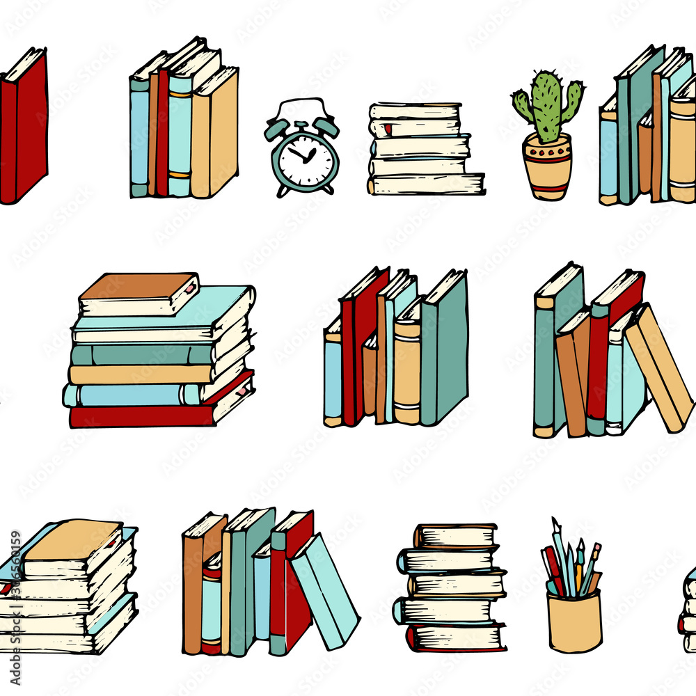 Cartoon Stack Of Books School