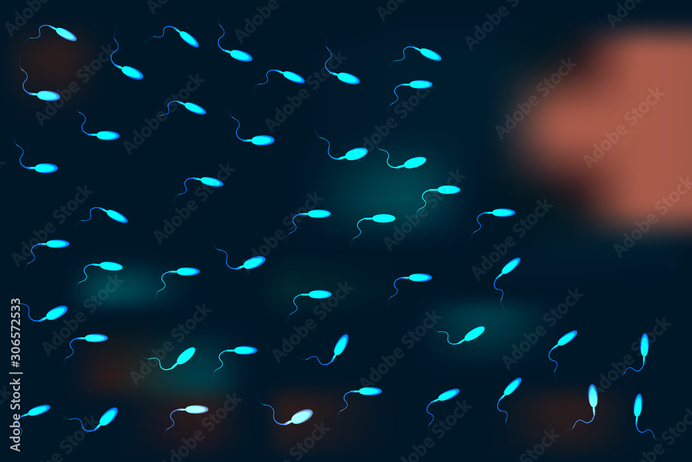 Background of moving sperm. Natural fertilization. Sperm and egg ...