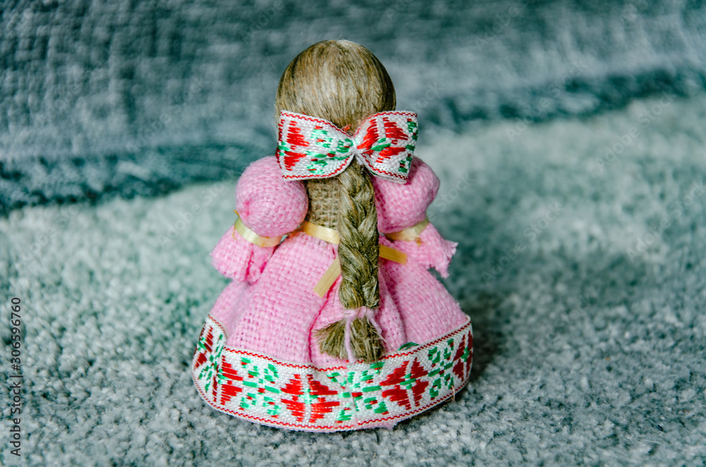 Doll form slavic culture with traditional embroidery. Souvenir from ...