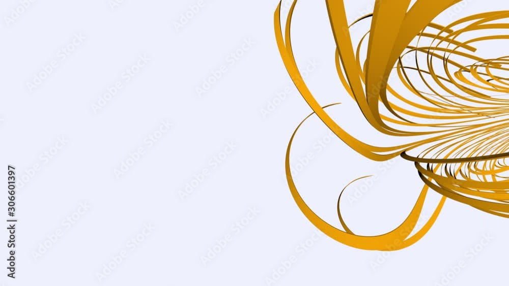 Vidéo Stock Smooth animation of bending golden (saffron color) strips ...