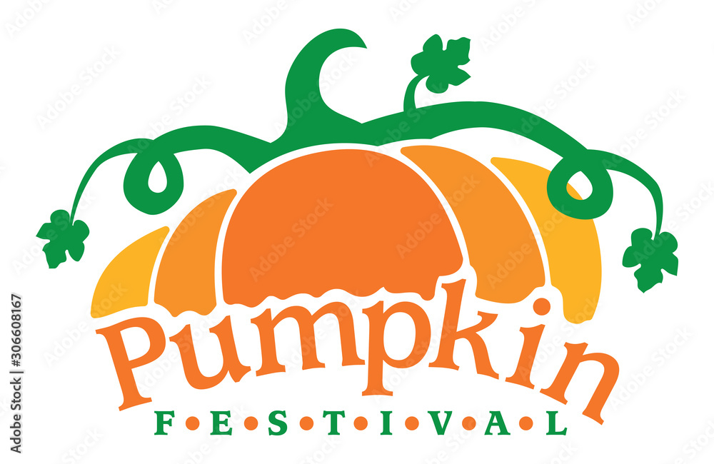 vector illustration of a Pumpkin festival logo sign Stock Vector ...