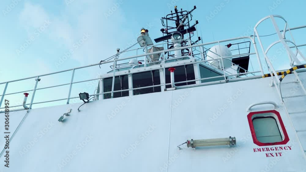 Superstructure of offshore osv ahts or psv vessel during work. Stock ...