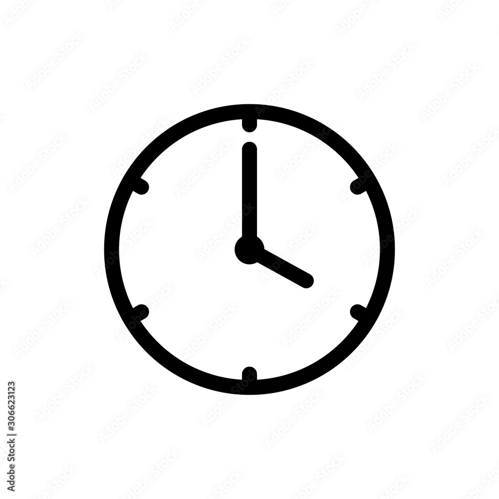 Vetor de time icon flat clock watches symbol time clock study book flat ...